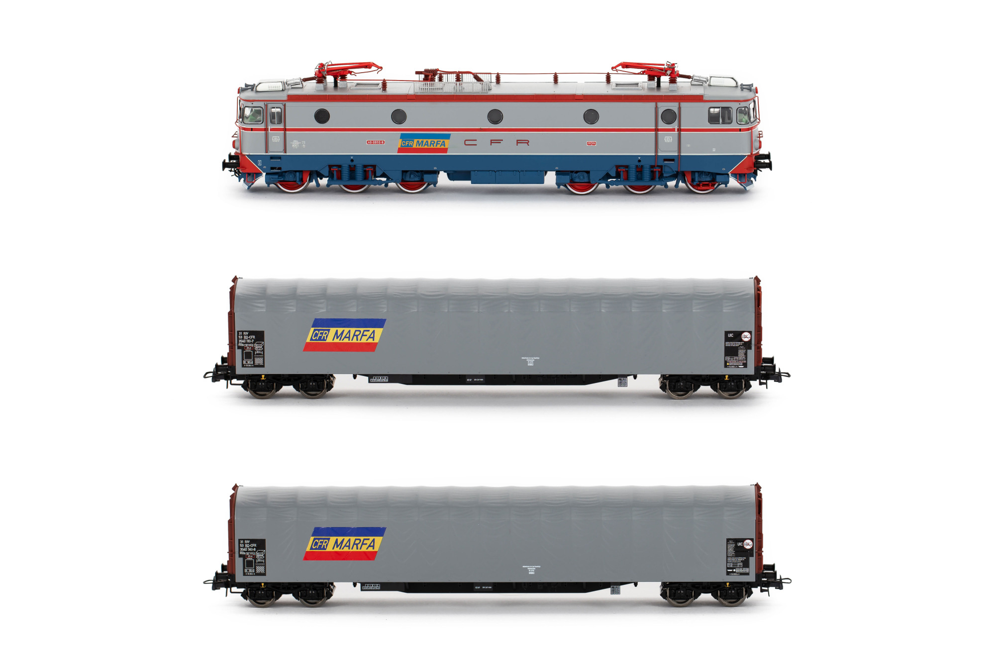 CFR Marfa - Class 40 (060-EA) electric locomotive & Rils freight wagons ...